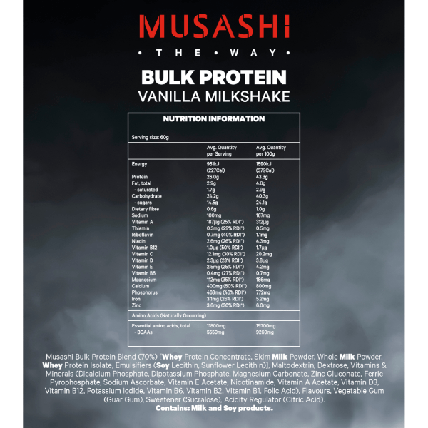 Musashi Bulk Protein 420g | Vitamins NZ, Vitamins, Minerals and Health ...